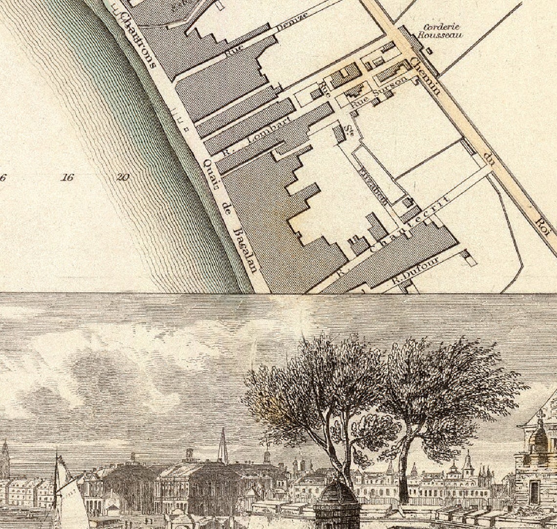 Bordeaux Map Old City Map Print Map of Bordeaux - Etsy