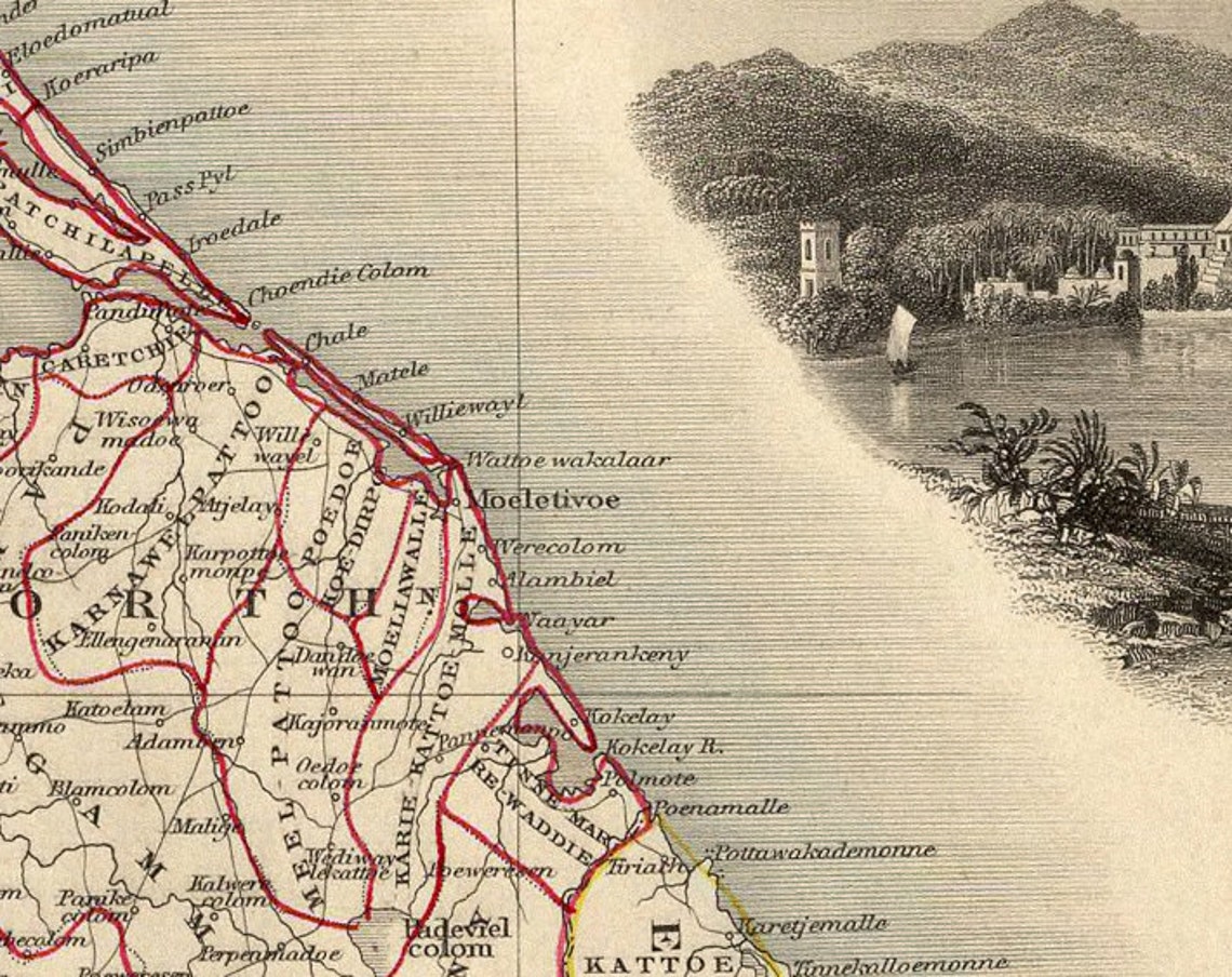 Ceylon Map - Sri Lanka Map - - Old Map Fine Print on Paper or Canvas ...