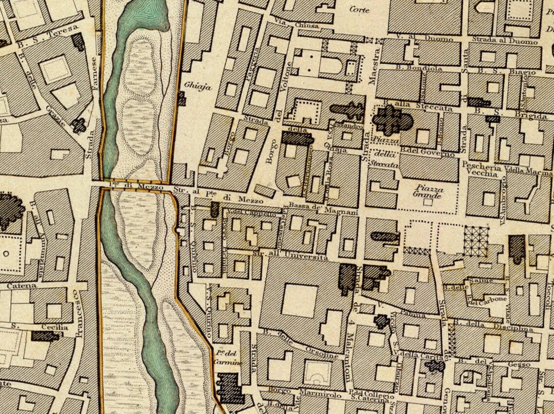 Parma Vintage Map Print Antique Parma italy City Map Old - Etsy