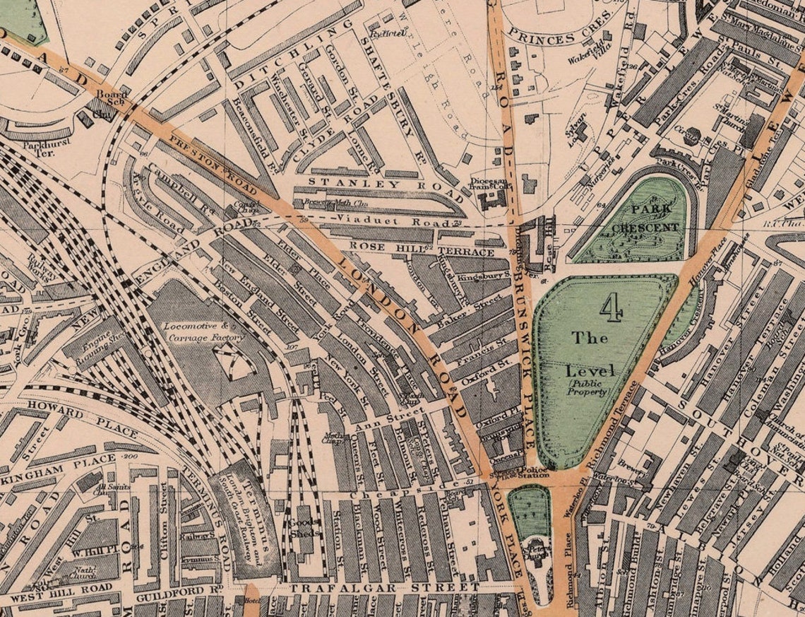 Brighton Map Old Map of Brighton Print Fine Print Large - Etsy