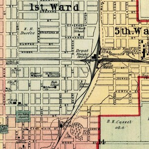 Decatur Map - Map of Decatur (illinois) and Vicinity - Archival Print ...