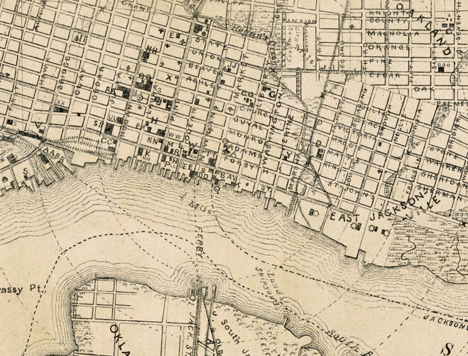 Jacksonville Map Old Map of Jacksonville FL Fine - Etsy