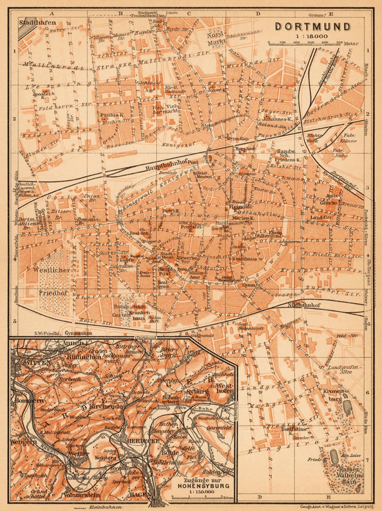 Dortmund Map Old City Map Print 14 X 18.75 - Etsy