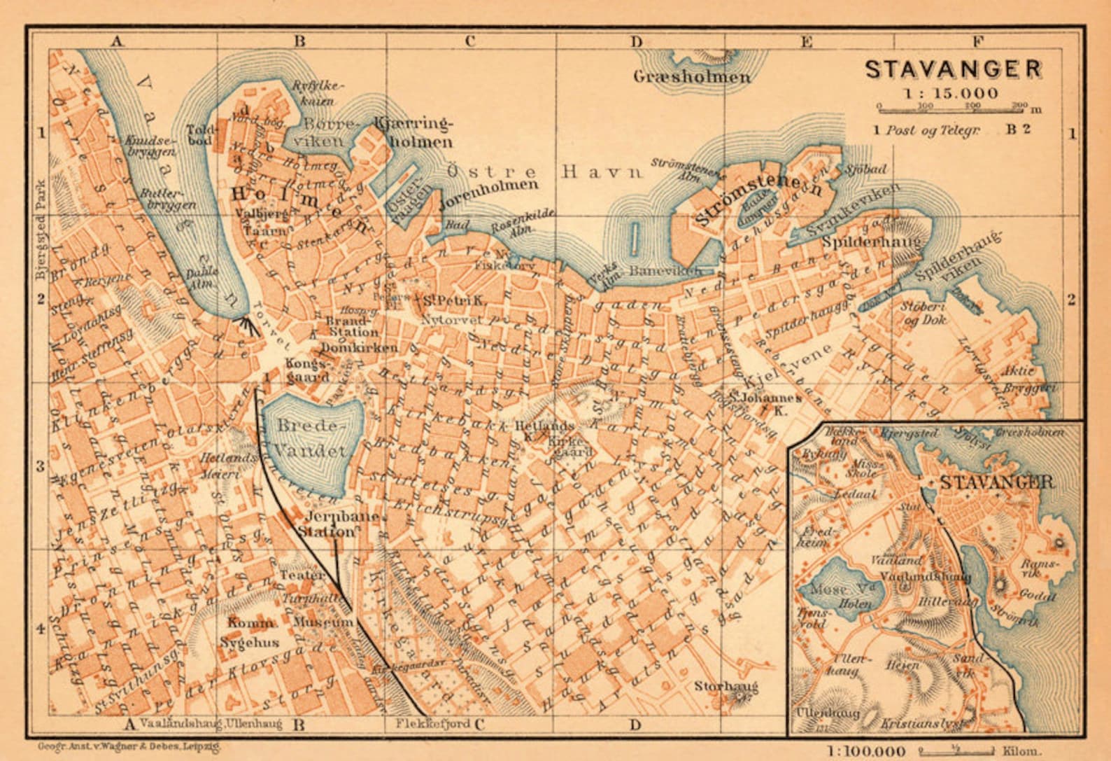 Stavanger Map Old Map of Stavanger Fine Giclee Print 11 X | Etsy