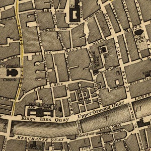 Old Map of Dublin - Historical Map of Dublin - Old City Map Archival ...