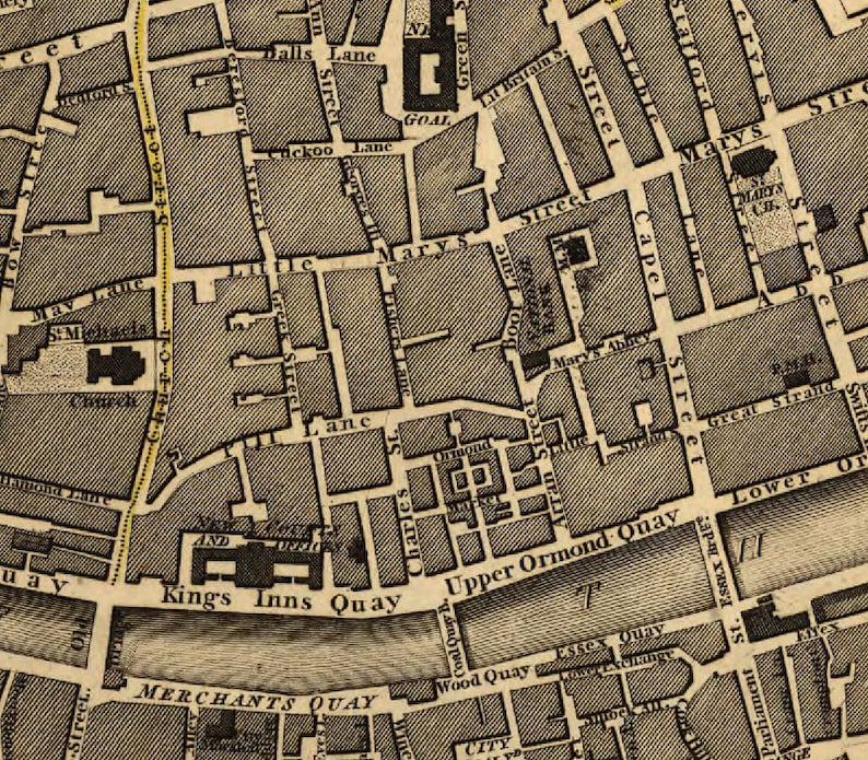 Old Map of Dublin Historical Map of Dublin Old City Map - Etsy UK