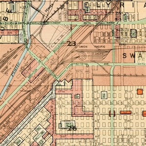 Commercial Map of Denver - Old City Map From 1933, Detailed Map, Wall ...