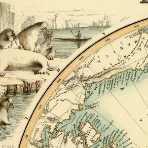 Arctica map Marvelous map of the Arctic Regions Arctic | Etsy