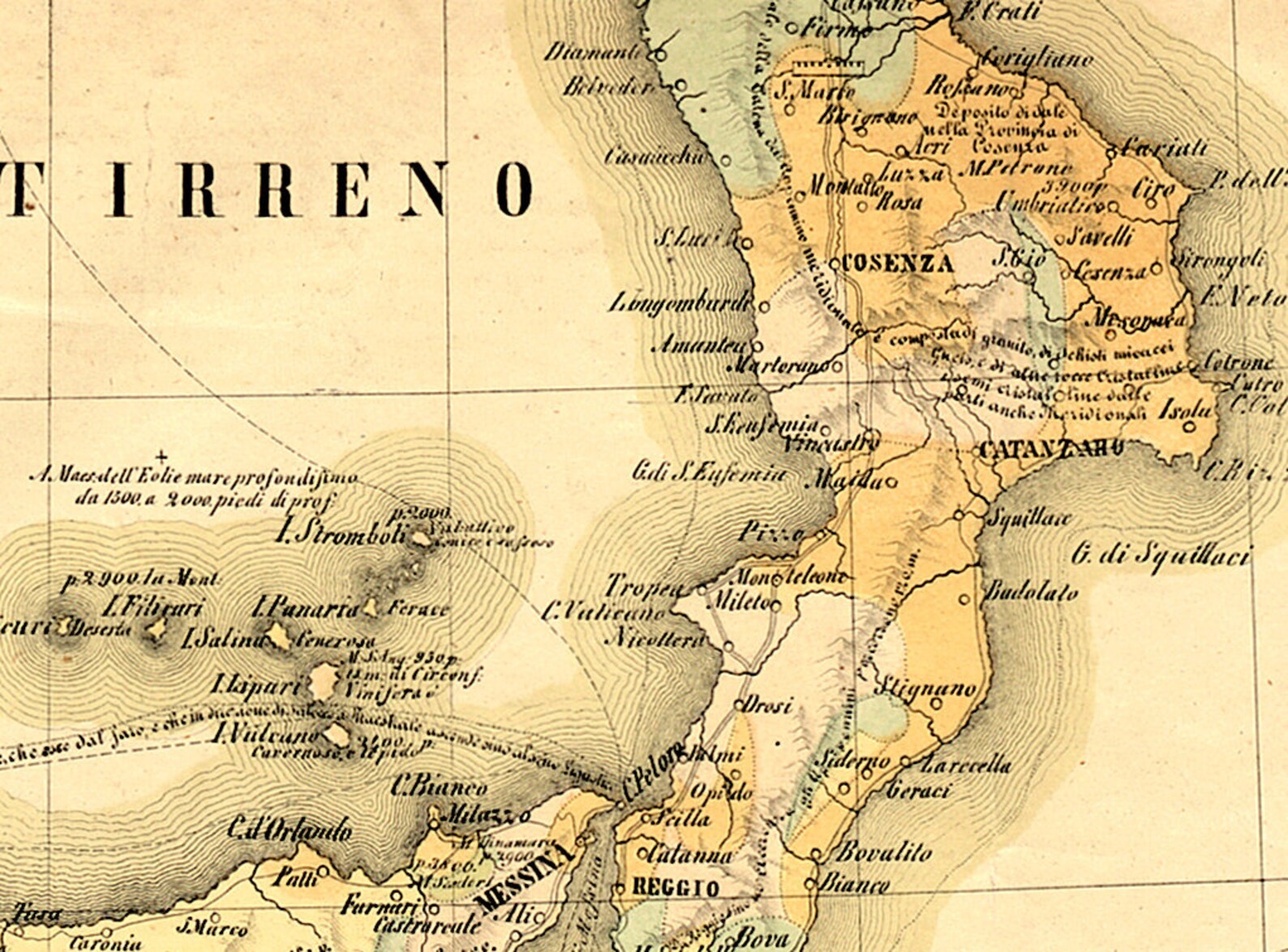 Marvelous Old Map of Italy - Large Map From 1856, Archival Print, Italy ...