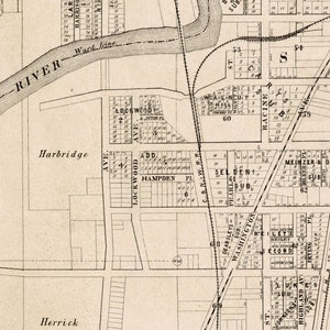 Old City Plan of Racine - Old Map of Racine - Restored Map Fine Print ...