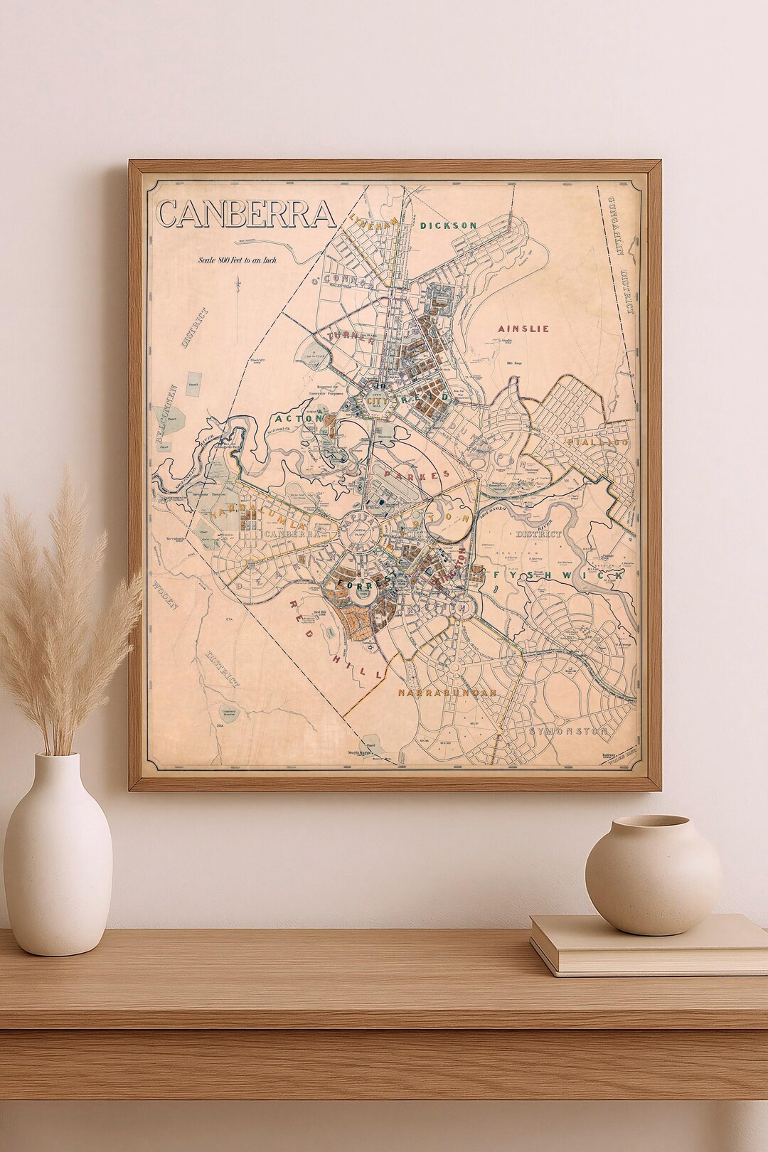 Old Map of Canberra | Historical City Plan | Early Canberra City Layout ...