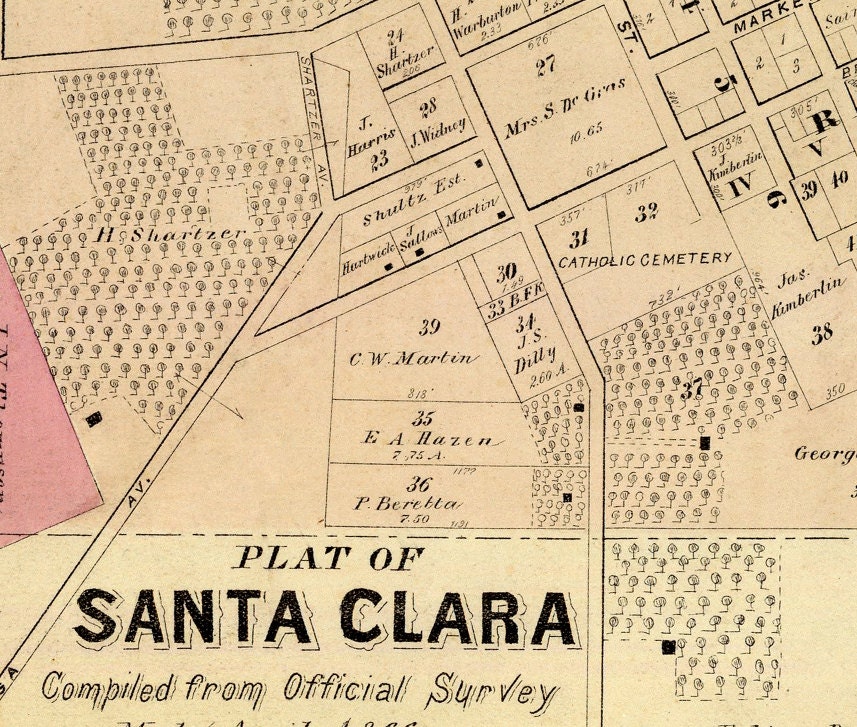 Mapa de Santa Clara Mapa vintage de Santa Clara restaurado | Etsy México