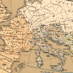 Old Map of Europe During Roman Empire in the First Century BC ...