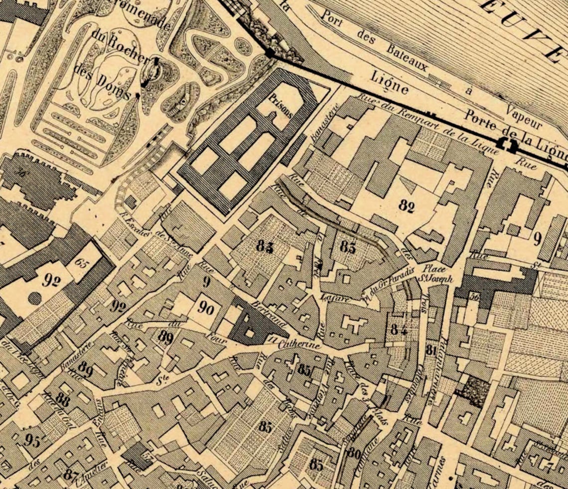 Avignon Map Plan De La Ville D'avignon Old Map of - Etsy