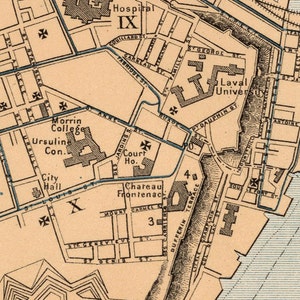 Vintage Map of Quebec - Old City Map Archival Reproduction on Paper or ...