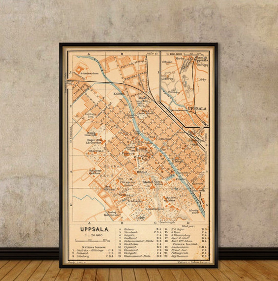 Uppsala Map Old Mao of Uppsala Fine Giclee Reproduction - Etsy