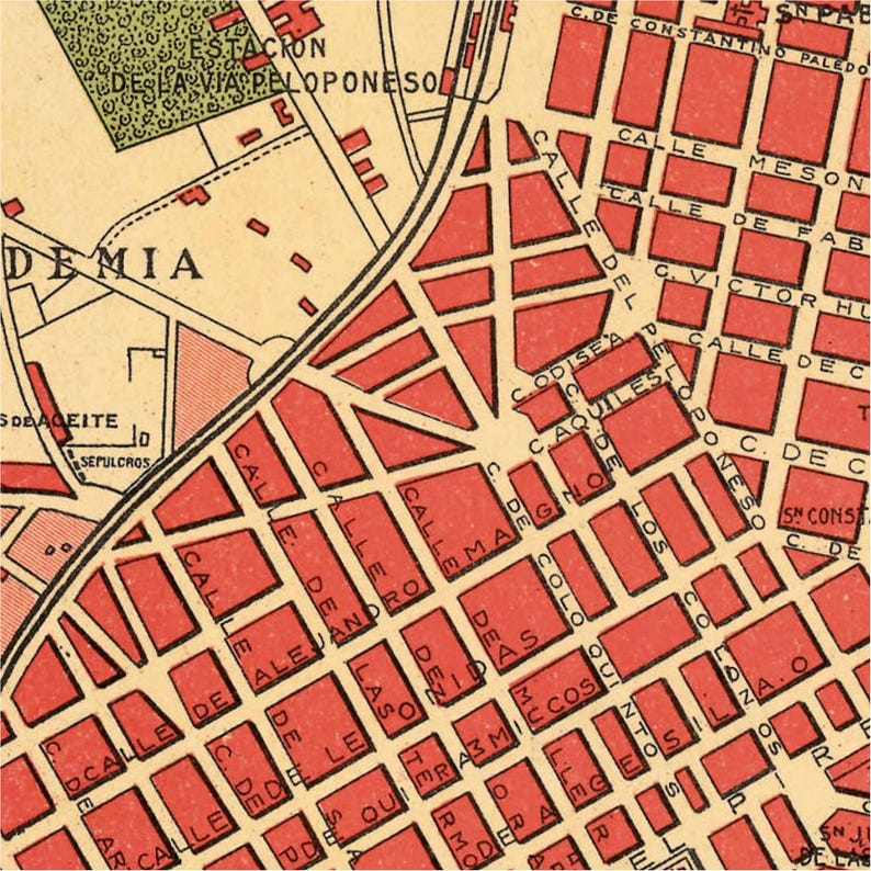 Old Map of Athens - Fine Archival Reproduction on Paper or Canvas - Etsy