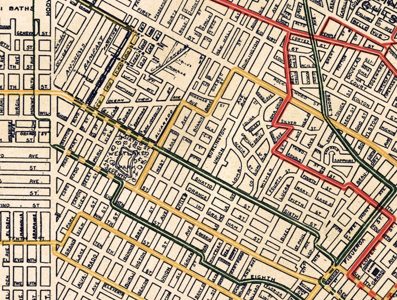 Los Angeles Map Old Map Print Vintage Style Map Fine Art - Etsy