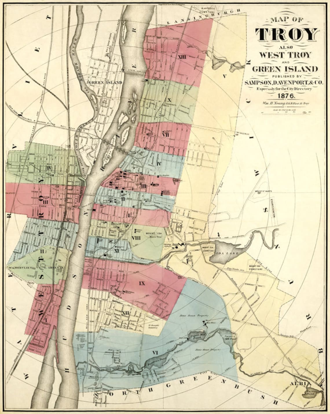Old Map of Troy Large Wall Map of Troy Fine Print on Paper - Etsy Hong Kong