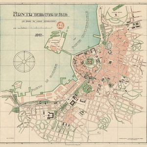 Pola Map - Old Map of Pola Print - Fine Print on Paper or Canvas - Etsy