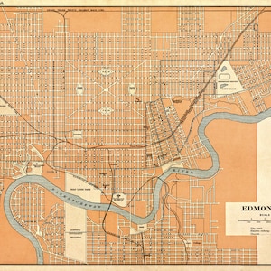 Old Map of Edmonton - Fine Archival Print - Edmonton Map Restored ...