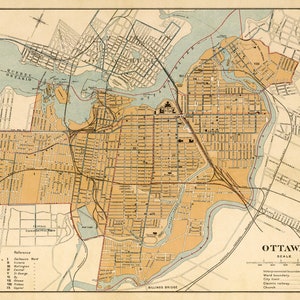 Old Map of Ottawa, Historical Map Reproduction on Paper or Canvas - Etsy