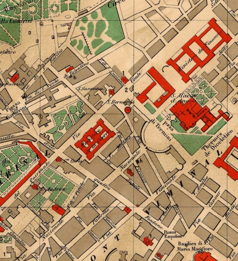 Rome Map Historical Map of Rome Large Wall Map Fine - Etsy