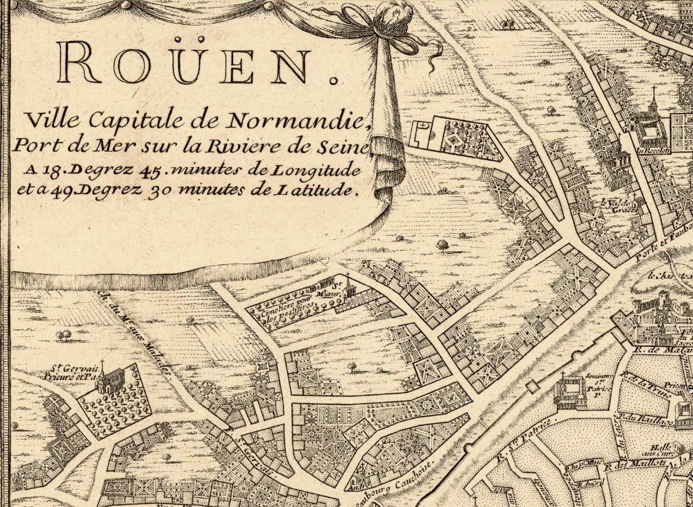 Map of Rouen Plan De La Ville De Rouen Rouen Map Archival - Etsy