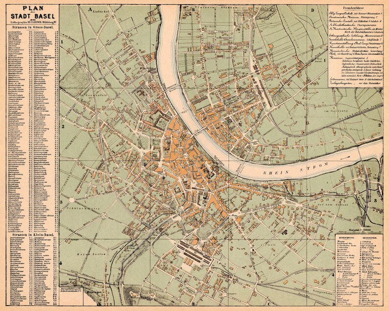 Map of Basel Old Map of Basilea Map Poster Wall Decor - Etsy