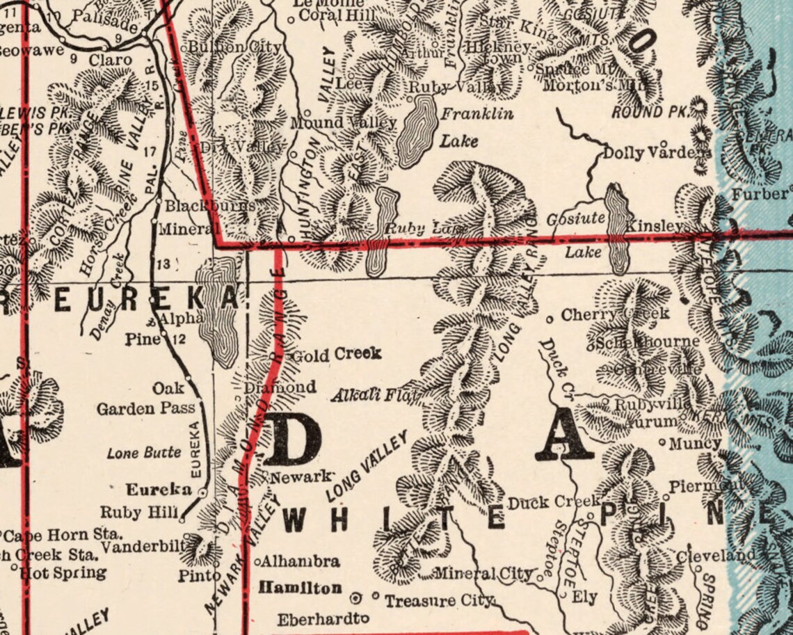 Old Map of Nevada Historical Map Restored Fine Print | Etsy