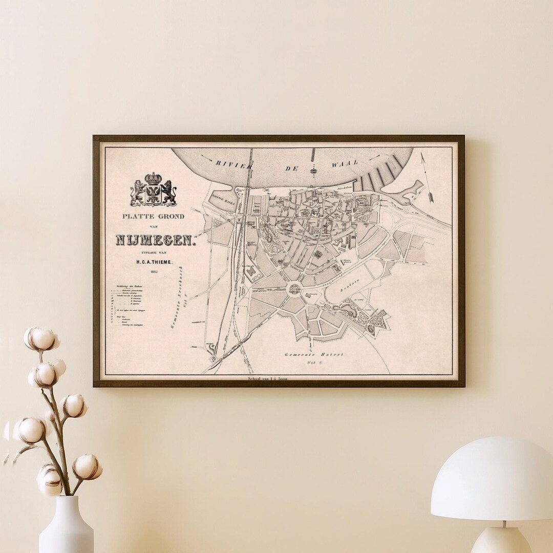 Nijmegen Town Plan | Old Map Archival Print - Etsy