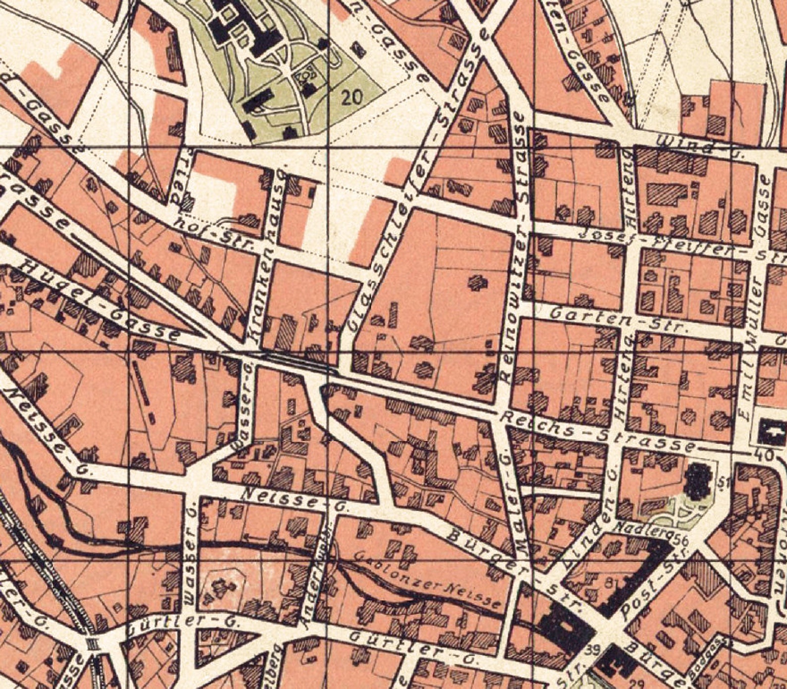 Map of Gablonz Jablonec Nad Nisou Old Map Fine Print on | Etsy