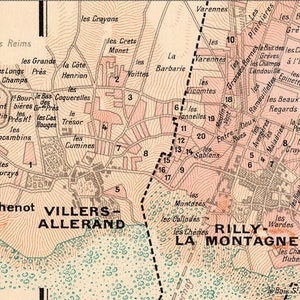 Montagne De Reims Wine Area Map, Champagne Wine Region, Part of "atlas ...