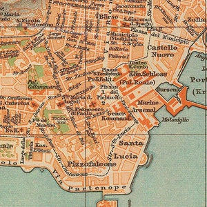Old City Map of Naples - Napoli Vintage Map, Historical Map Fine Print ...
