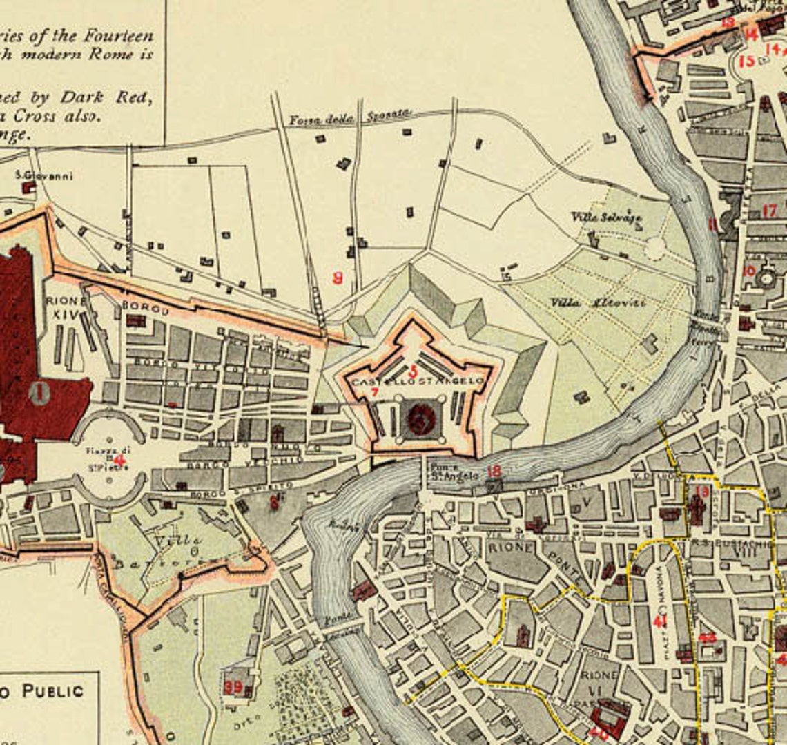 Map of Rome Old Map of Rome Print City Maps Prints - Etsy UK