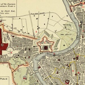Map of Rome - Old Map of Rome Print - City Maps Prints - Giclee ...