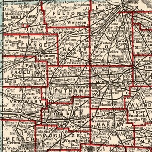 Ohio Map - the Buckeye State Old Map, Historical Map From 1893, Large ...
