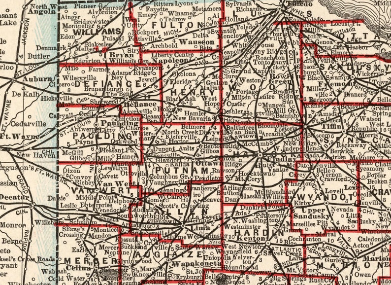 Ohio Map the Buckeye State Old Map Historical Map From - Etsy