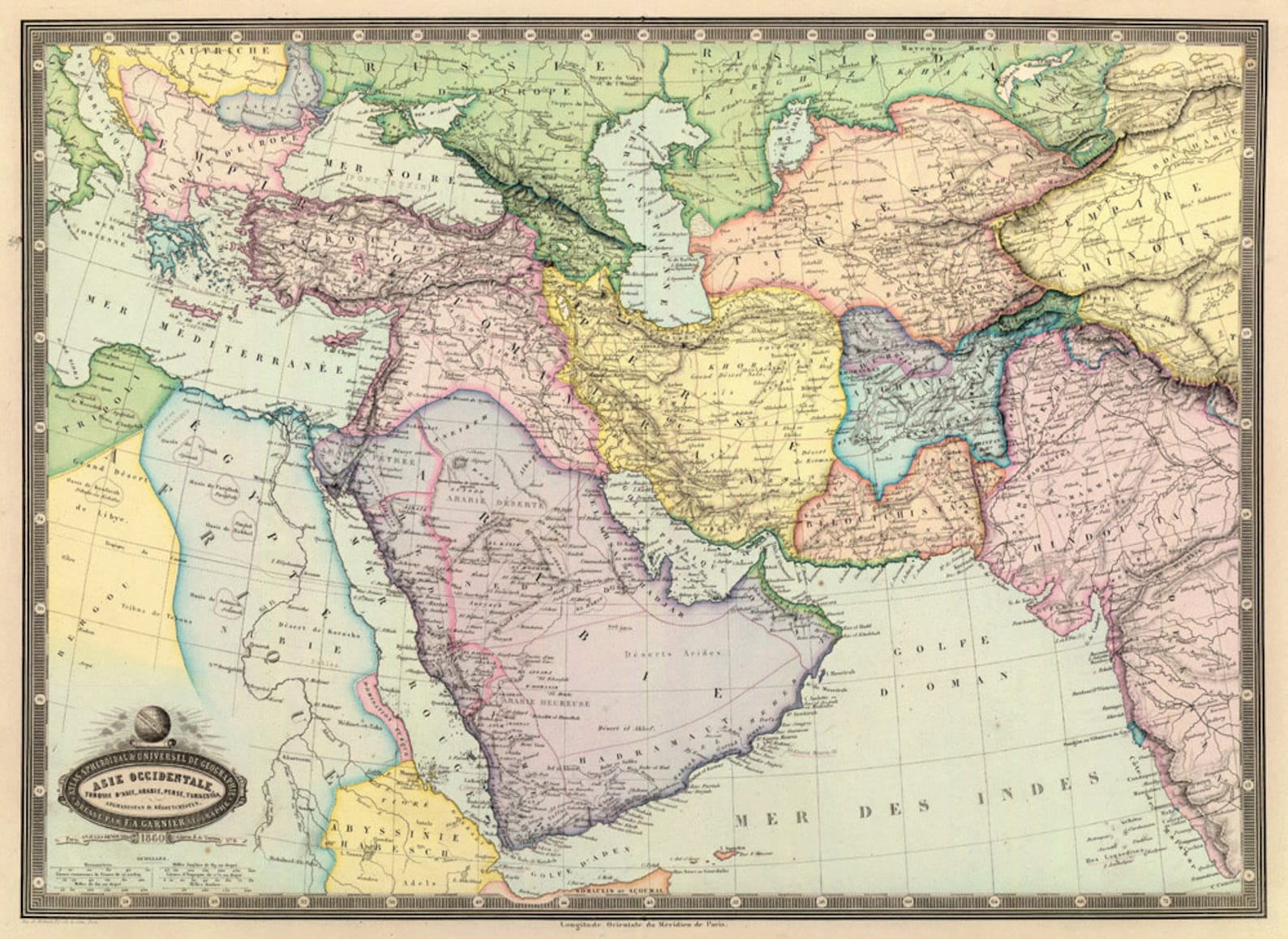 Middle East Old Map Archival Print on Fine Coated Paper or - Etsy