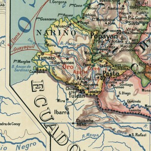 Old Map of Colombia - Archival Print - A Vintage Map Restored for Home ...