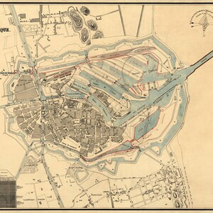 Dunkirk Map - Old Map of Dunkerque - Historic Map Restored - Fine ...