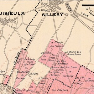 Montagne De Reims Wine Area Map, Champagne Wine Region, Part of "atlas ...