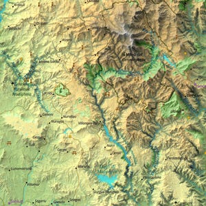Physical Map of Sardinia With a Shaded Relief Effect, Very Detailed ...