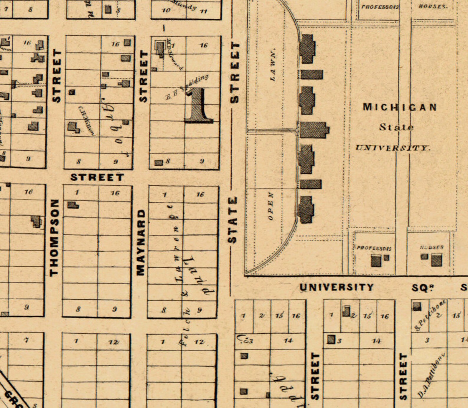 Ann Arbor map Old city plan Fine reproduction on paper or | Etsy