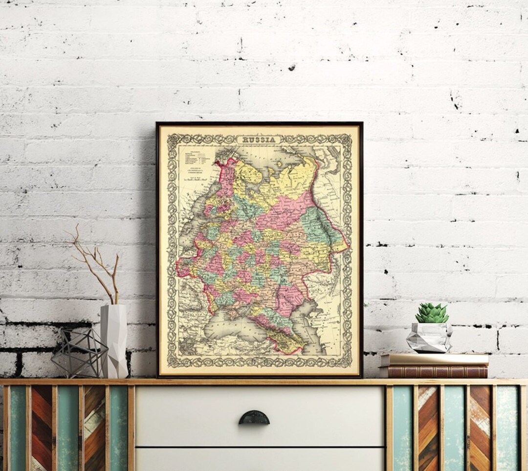 Vintage Map of Russia - an Old Russia Map From 1856 - Fine Reproduction ...