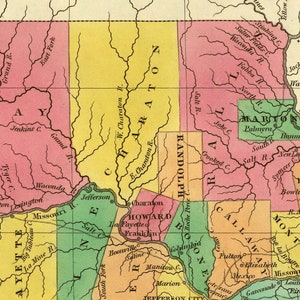 Old Map of Missouri, Large Wall Map Art, Giclee Reproduction - Etsy