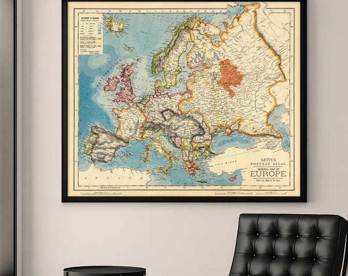 EUROPE Old Map of Europe 1928 Original Vintage Political Map of Europe ...