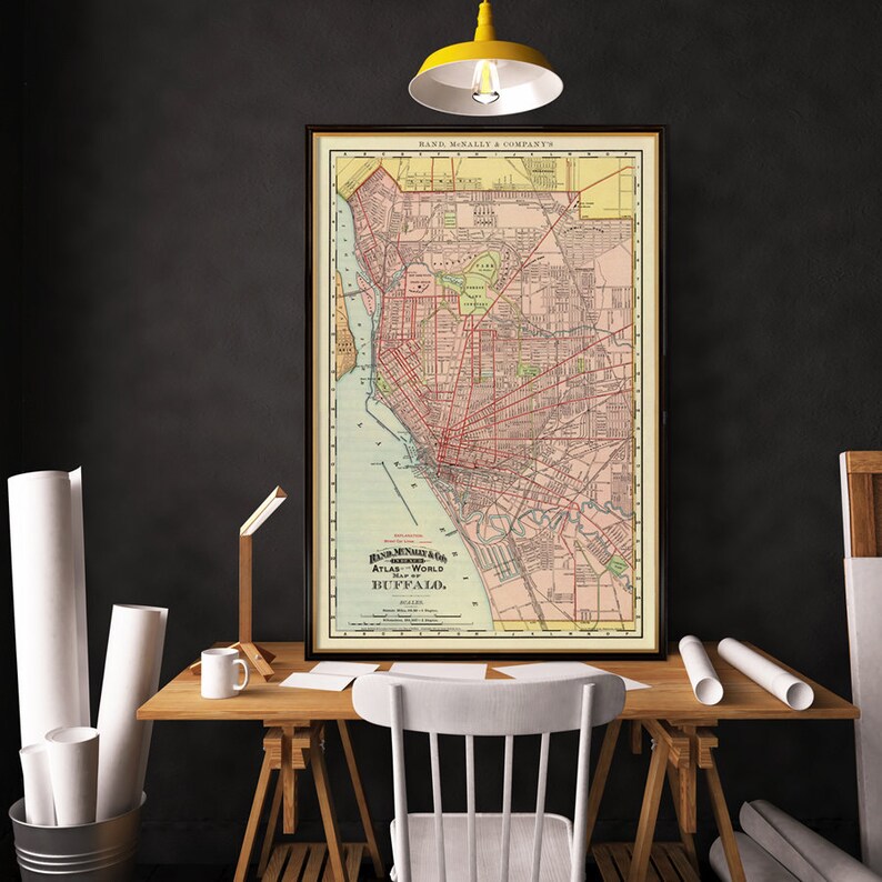 Buffalo Map Old Map of Buffalo Print Historic Maps Prints | Etsy