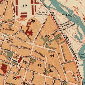 Map of Poitiers - Old City Map Archival Reproduction - Plan De Poitiers ...