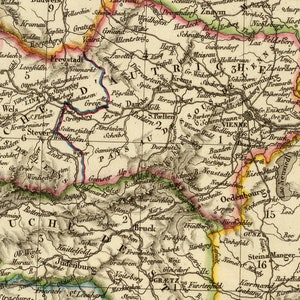 Historical Map of Austria and Austrian Empire - Large Wall Map Print - Etsy